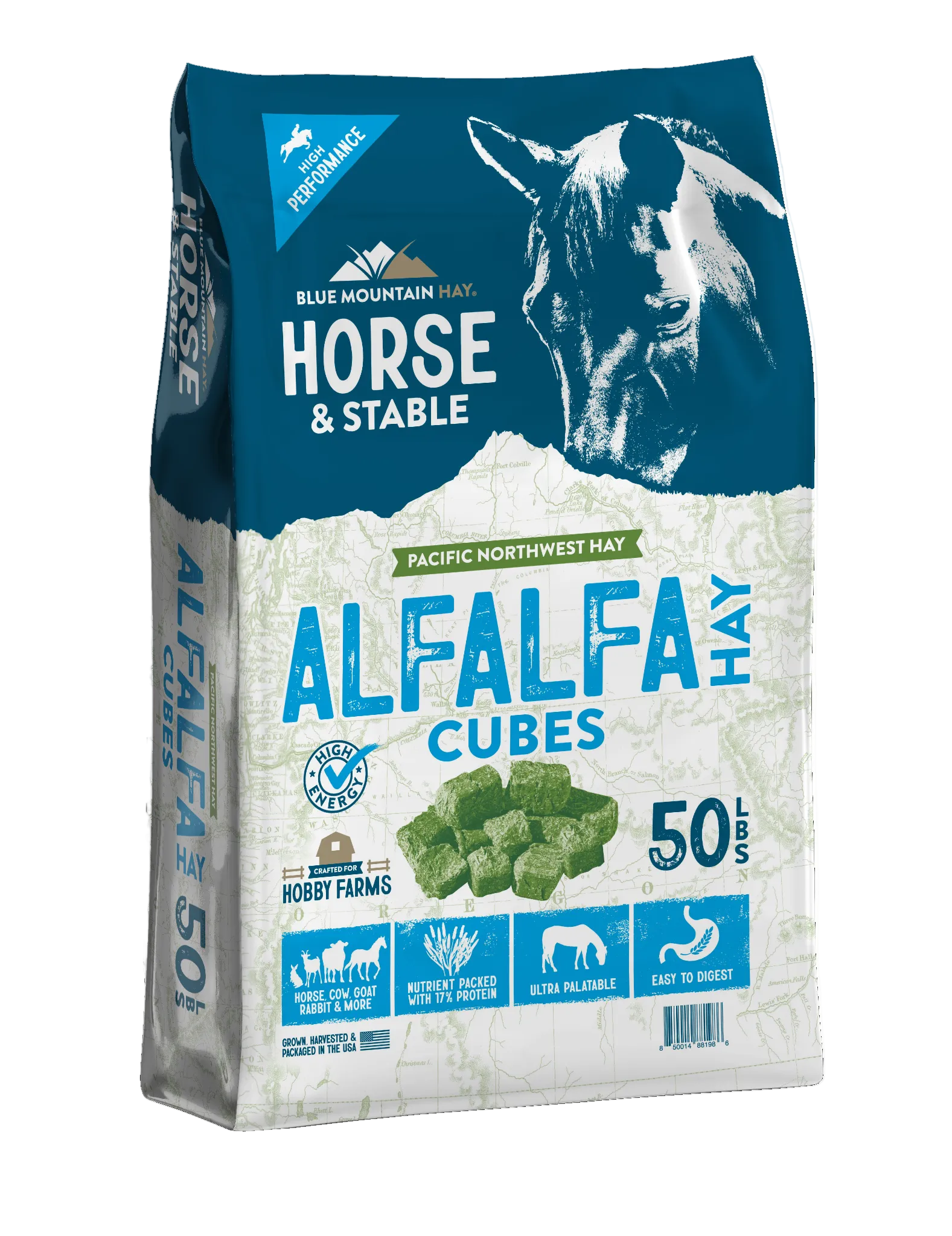 Alfalfa Hay Cubes | 17% Protein Digestible Fiber | Blue Mountain Hay